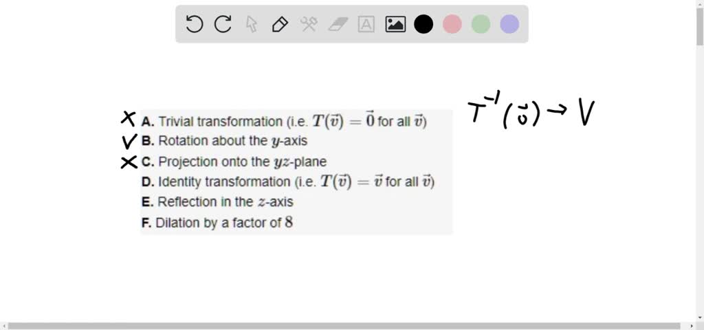 Solved Points Select All Of The Linear Transformations From R3 To R