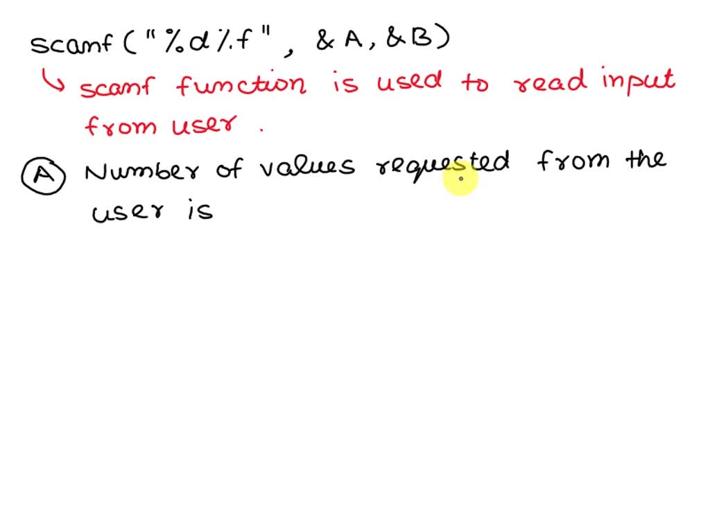 Solved A Program Contains The Following Statement If 2 Scanfdf Anda Andb Printf