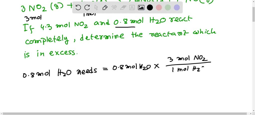 SOLVED: Nitrogen dioxide reacts with water to form nitric acid and ...