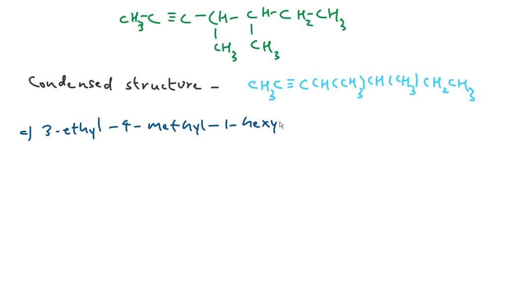 SOLVED: Draw a condensed structural diagram for each compound. (a) 2 ...