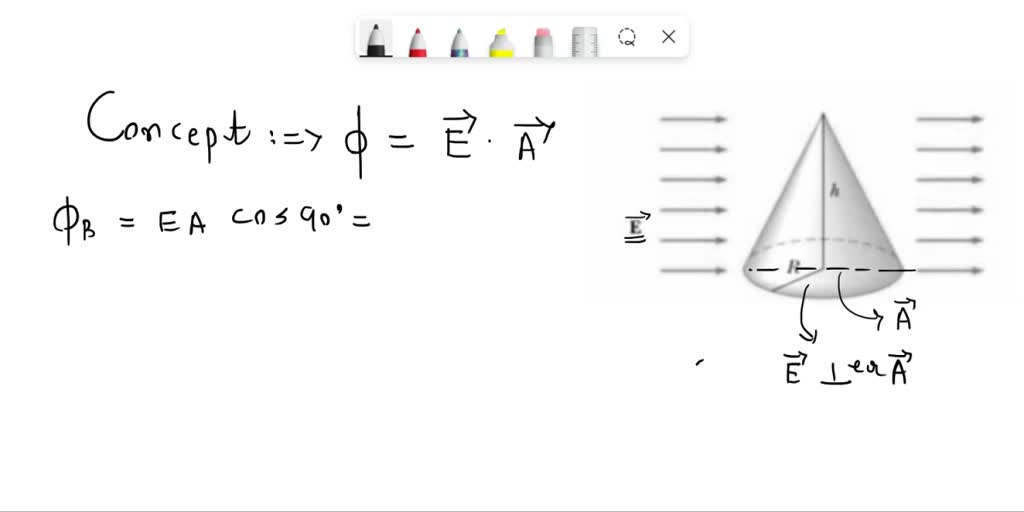 SOLVED: 'cone with base radius R and height h is located on a ...