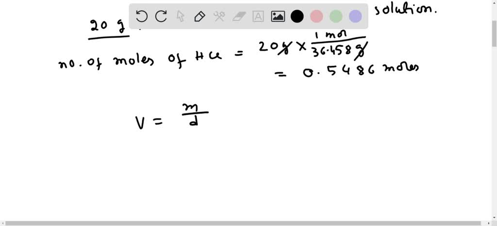 SOLVED: Calculate the molarity of a concentrated HCl solution that is ...
