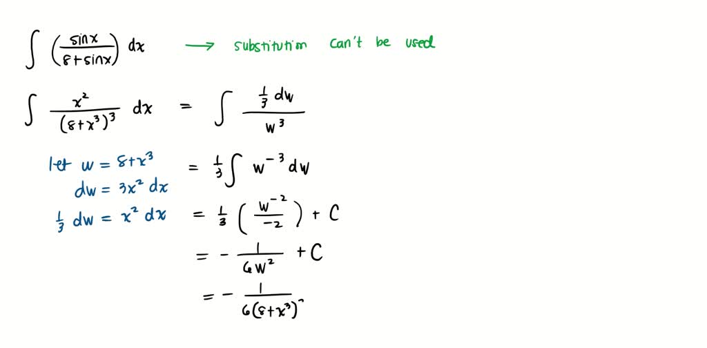 SOLVED: point) For each of the following; determine if substitution can ...