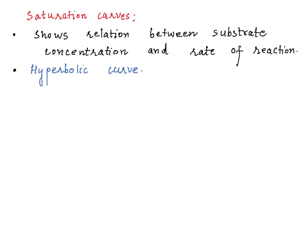 SOLVED: Saturation curves are easy to work with, since Vmax ' i5 always ...