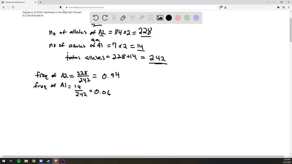 SOLVED: A population is solely comprised of 114 A2A2 individuals. 7 ...