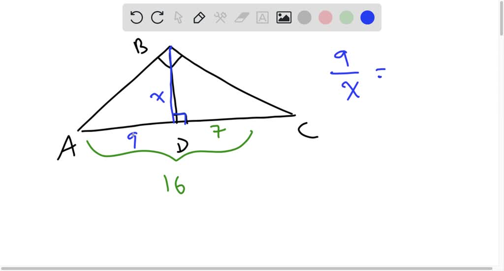 SOLVED: 'In the diagram below of right triangle ABC, altitude BD is ...