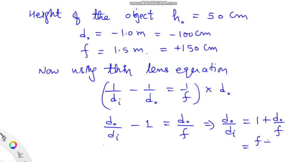 SOLVED: An object 50-cm high is placed 1.0 m in front of a converging ...