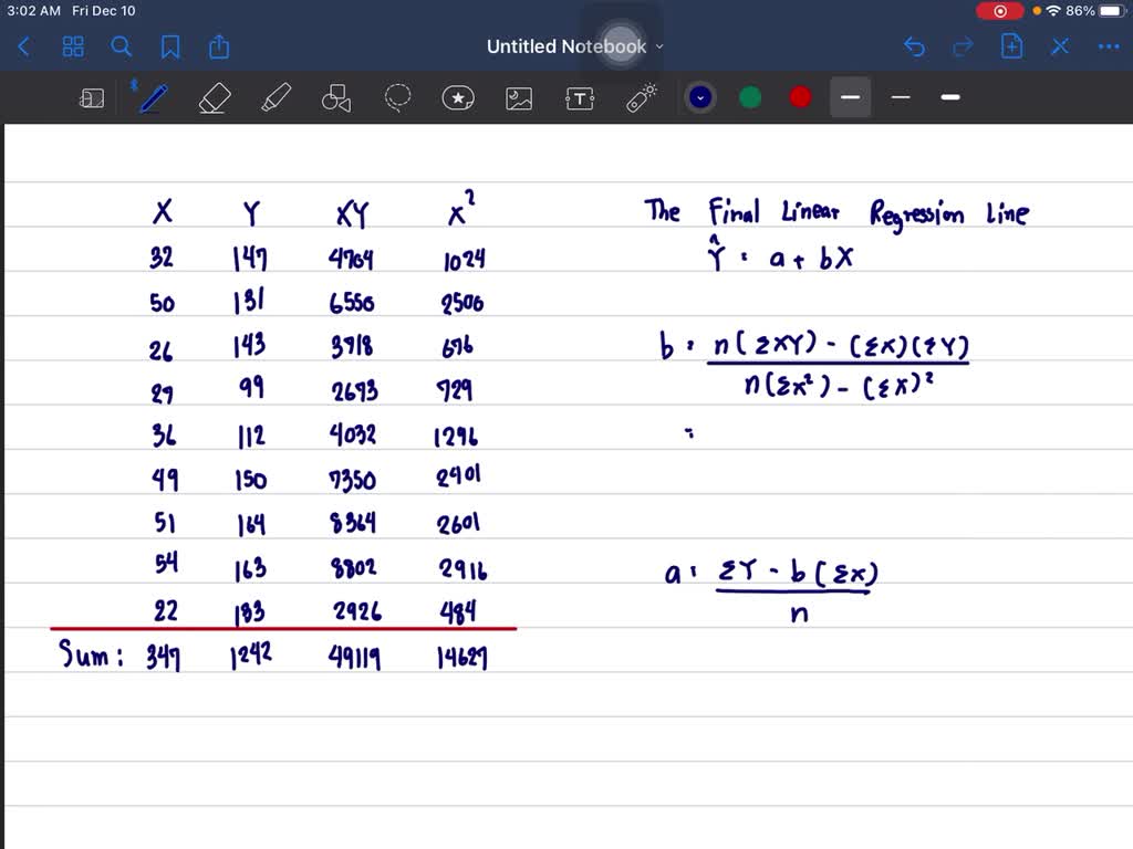 SOLVED: The grades of a class of 9 students on a midterm report (x) and ...