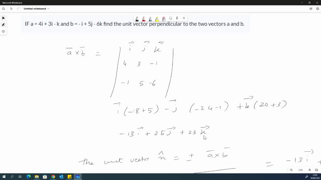 SOLVED: If the vector A = 2i + 5bj + 6k and B = 5i - 2j are perpendicular, find the value of the ...