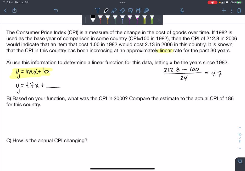 SOLVED: The Consumer Price Index (CPI) is a measure of the change in ...