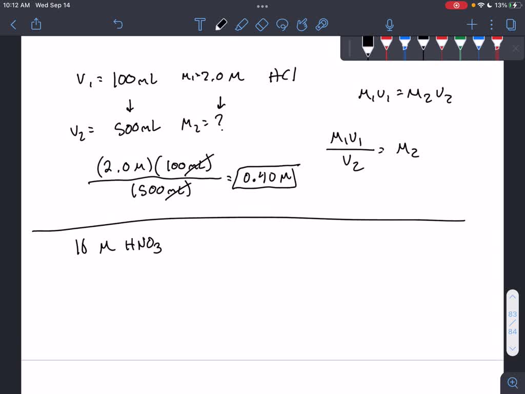 SOLVED: 62.7mL of a 51.0% by mass nitric acid solution is mixed with enough water to bring the ...