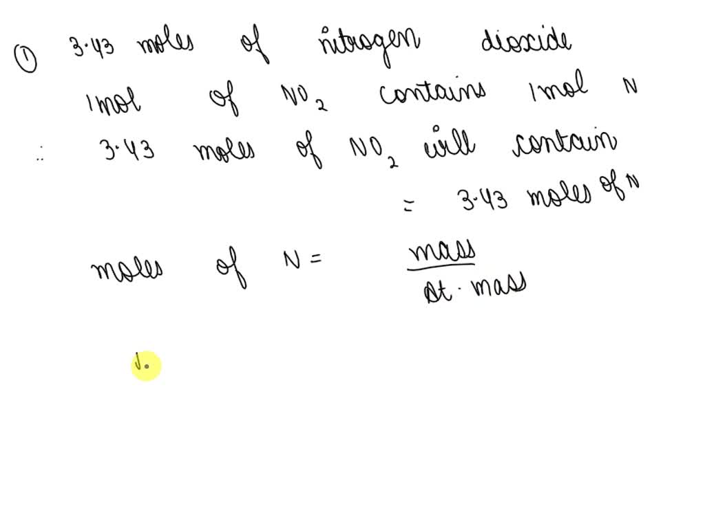 SOLVED: 1. How many GRAMS of nitrogen are present in 3.43 moles of ... SOLVED: 1. How many GRAMS of nitrogen are present in 3.43 moles of ...