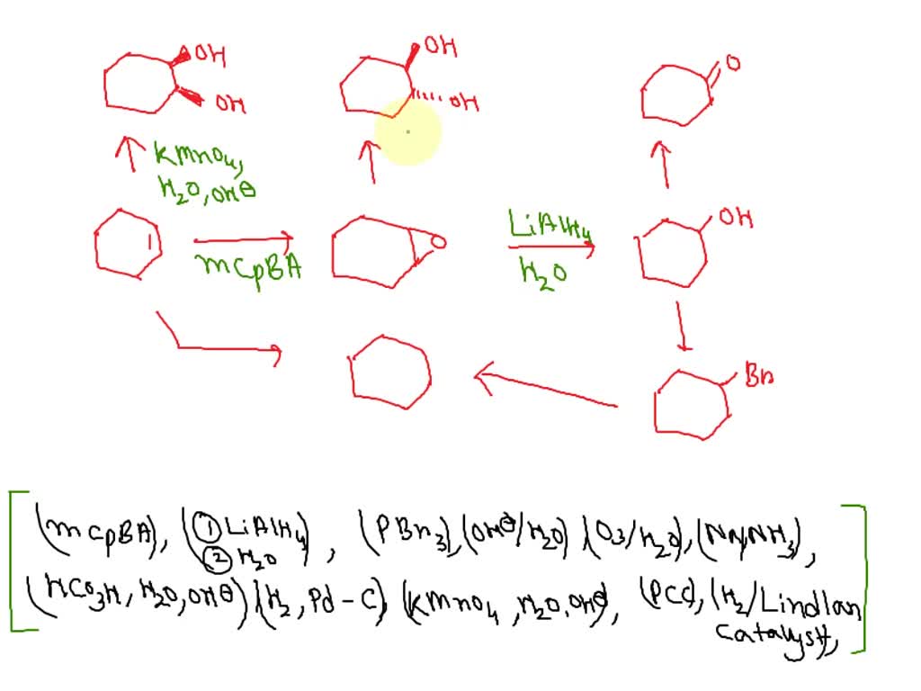 SOLVED: Identify the reagents needed to carry out each transformation ...