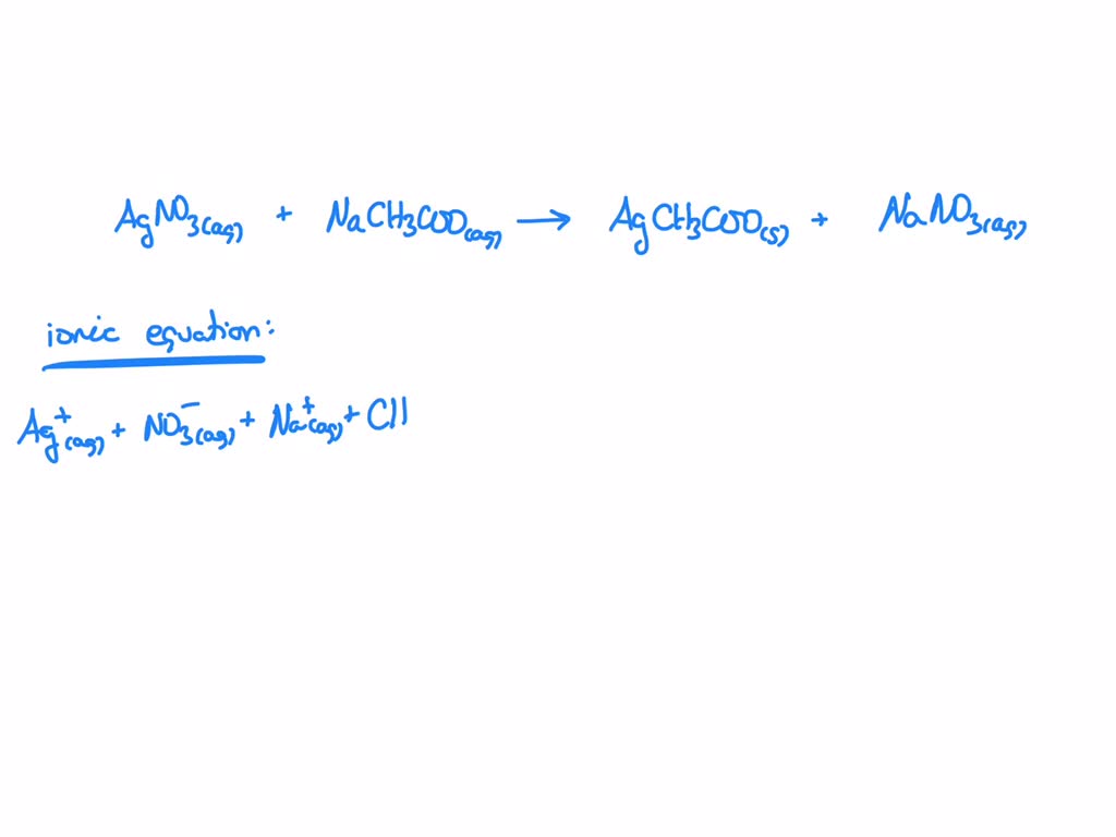 SOLVED: Write the balanced ionic equation and net ionic equation for ...
