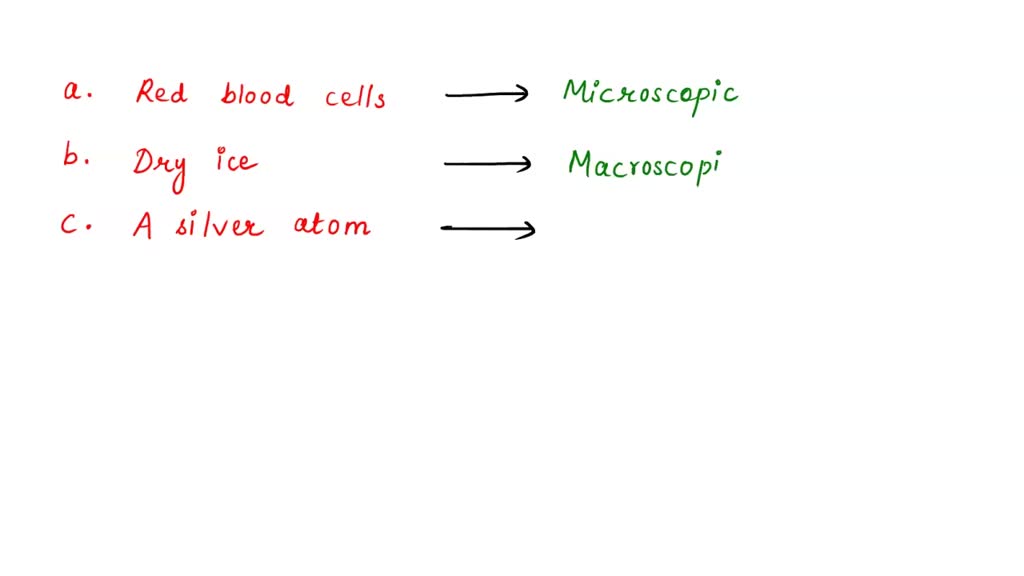 SOLVED: macroscopic, microscopic or atomic scale: each of the following ... SOLVED: macroscopic, microscopic or atomic scale: each of the following ...