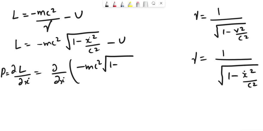 SOLVED: Obtain the expression for the generalized momentum for the ...