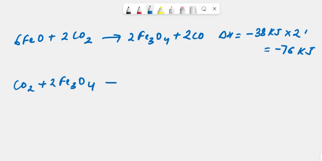 SOLVED: What is the ΔH∘rxn for the reaction below? FeO + CO CO2 + Fe ...