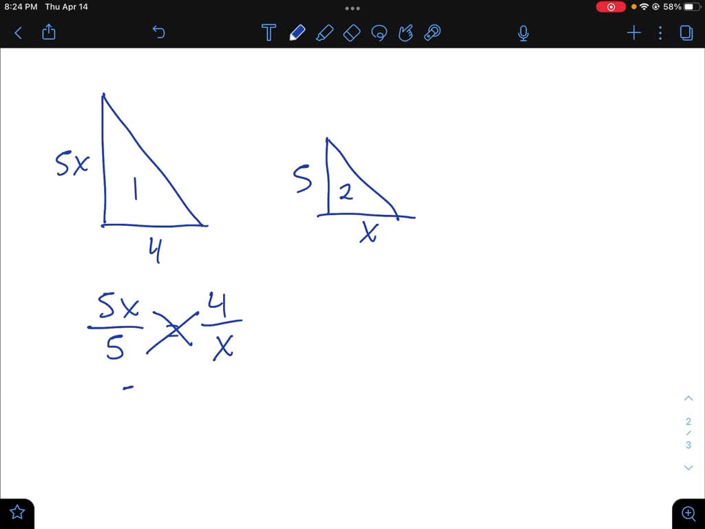 'The polygons are similar, but not necessarily drawn to scale. Find the value of x. x=] r=2 r=- 14'