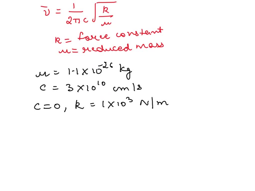Calculate the approximate wavenumber of the fundamental absorption due ...