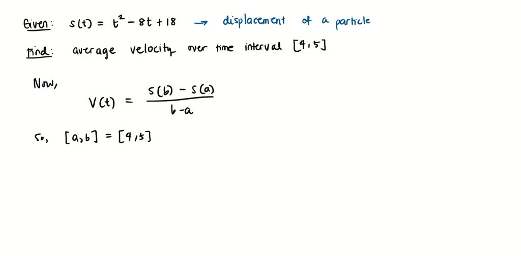 SOLVED: "The displacement (in meters) of a particle moving in a ...