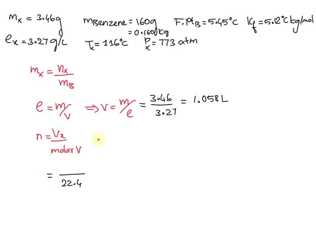 SOLVED: bp of benzene is 80.1°C Using a solution freezing point to calculate a molar mass Jir ...