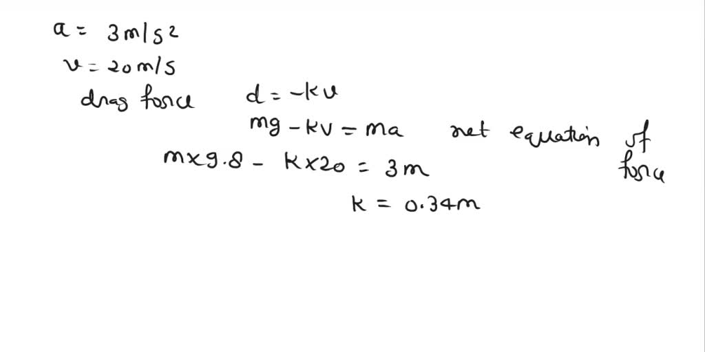 Solved An Object Is Acted On By A Drag Force With A Magnitude That Is