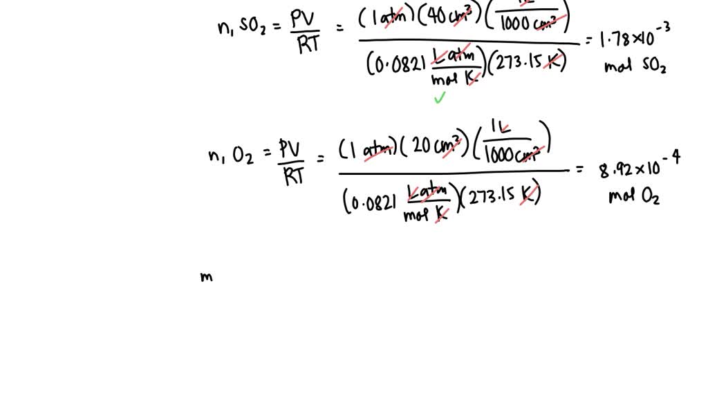 SOLVED: What volume of sulfur trioxide, in cm3, can be prepared using ...