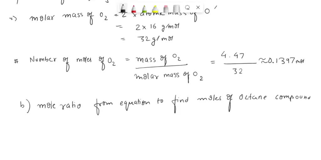 SOLVED: A major component of gasoline is octane (C8H18). When octane is ...