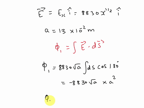 electric field components are ex 100 x12 ey ez0 calculate net flux ...