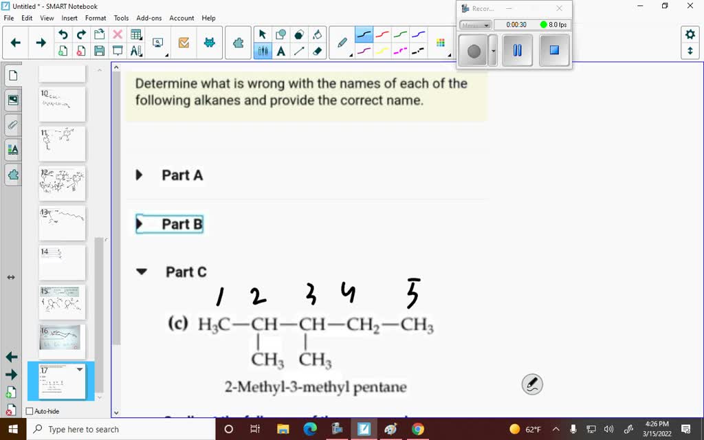 SOLVED: Determine what is wrong with the names of each of the following alkanes and provide the ...