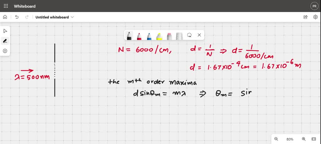 A diffraction grating has 6000 lines per centimeter ruled on it. What ...