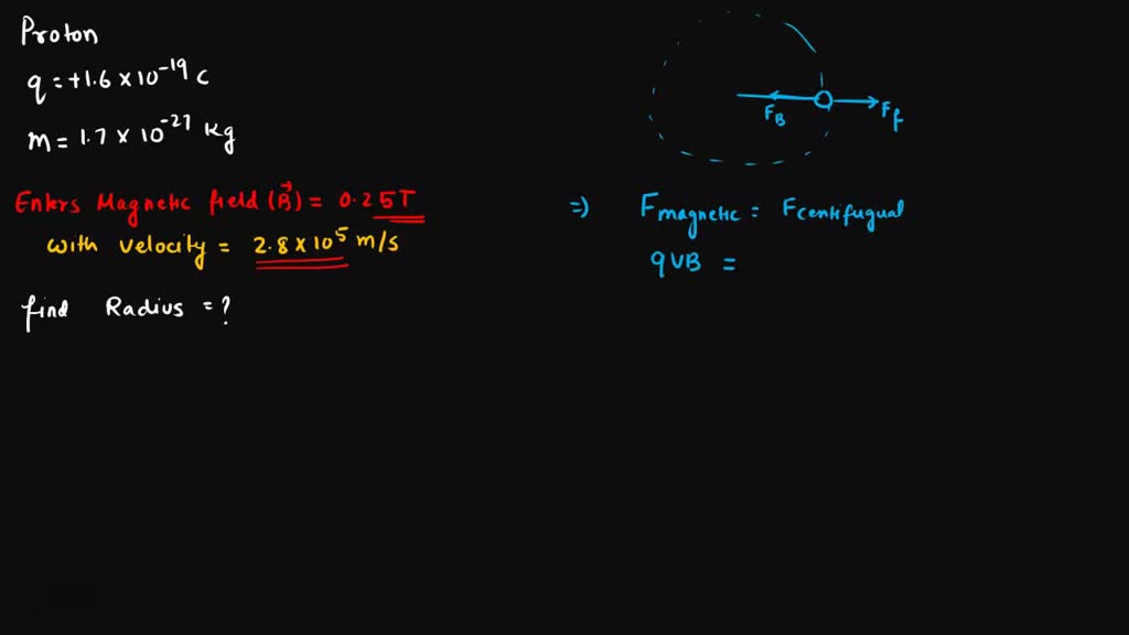 SOLVED: a proton is observed traveling in a circular path in a uniform magnetic field of 2T if ...
