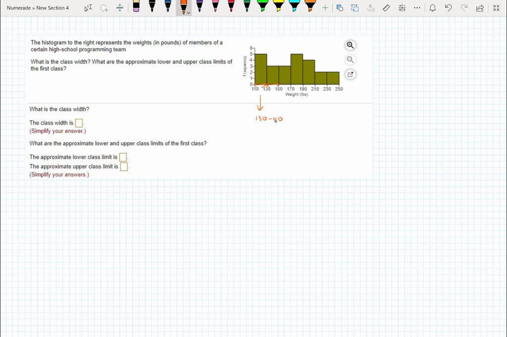 SOLVED: Texts: What are the approximate lower and upper class limits of ...