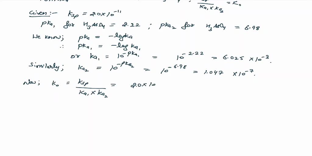 SOLVED: Using the systematic treatment of equilibrium, determine the molar solubility of PbHAsO4 ...