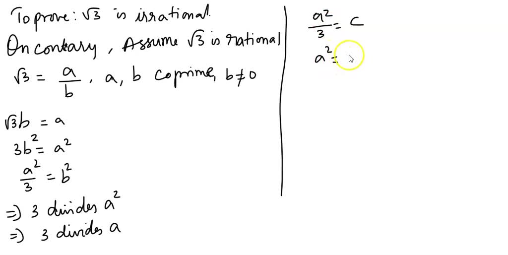 SOLVED: Exercise #6:Prove that v2 + V3 and V2 - V3 are both irrational ... SOLVED: Exercise #6:Prove that v2 + V3 and V2 - V3 are both irrational ...