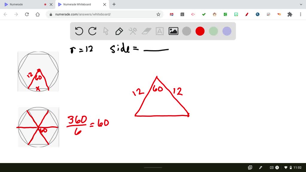 SOLVED: A regular hexagon (a polygon with 6 equal sides ) is inscribed in a circle of radius ...