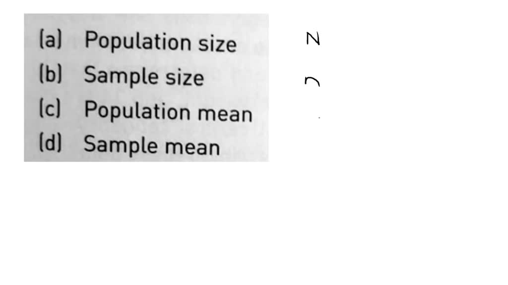 SOLVED: 'Statistic Population Sample Variable Data Experiment Parameter ...