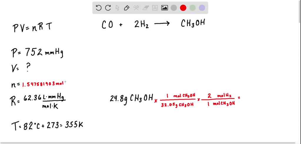 SOLVED: CH3OH can be synthesized by the following reaction: CO(g) + 2H2 ...