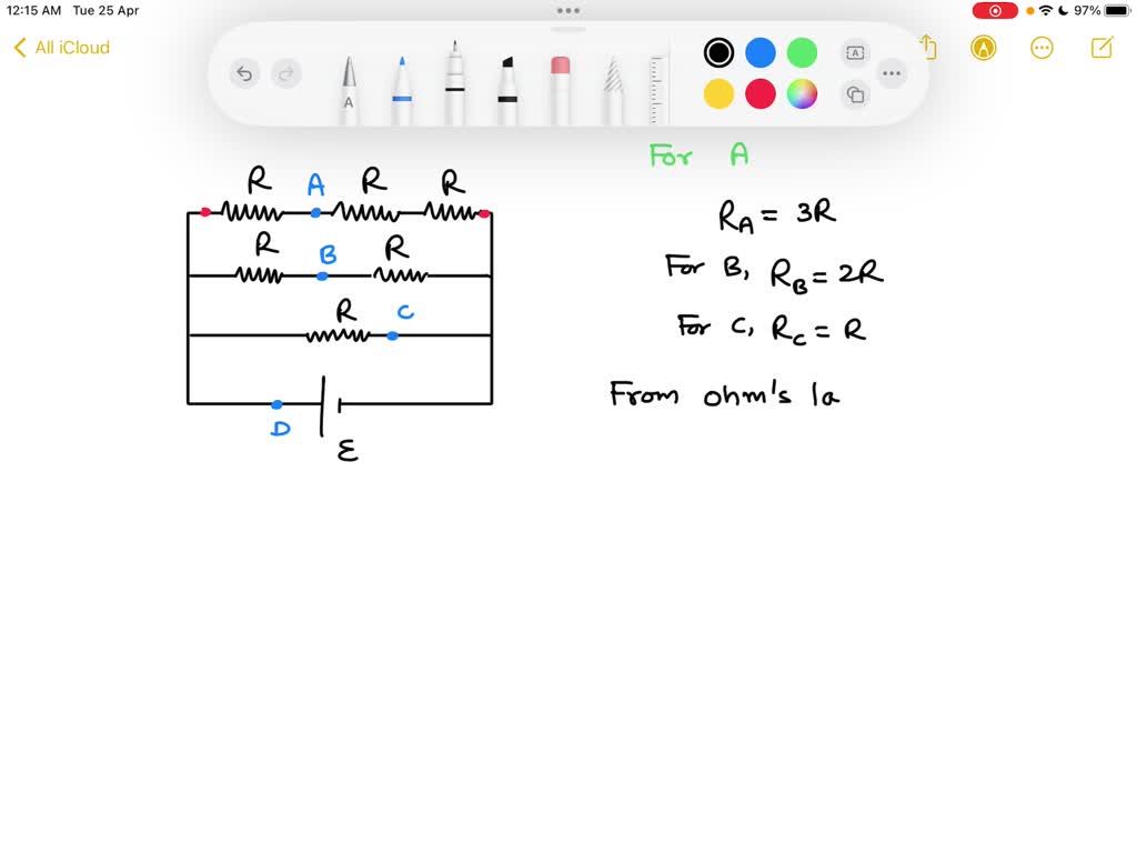 SOLVED: Six identical resistors are used in a mixed series-parallel ...