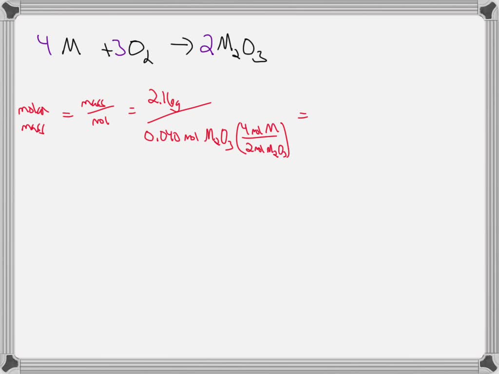 SOLVED: A metal reacts with 8 g of oxygen molecules to form 15 g of a basic oxide. What is the ...