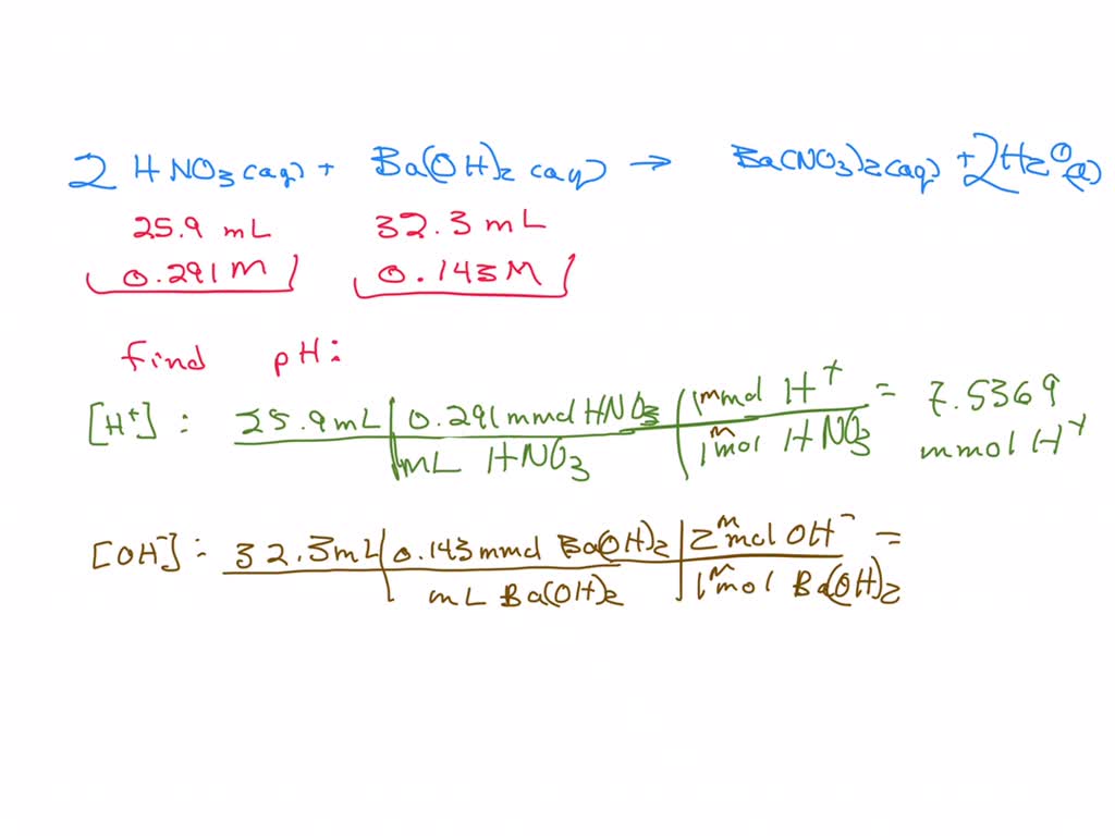 SOLVED: Determine the pH during the titration of 25.9 mL of 0.291 M ...