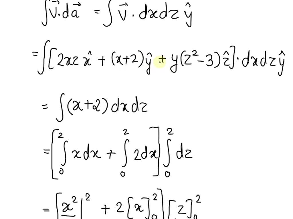 SOLVED: Question 2: Calculate the surface integral of v = 2xz i + (x+2) j + y(z^2-3) k over five ...