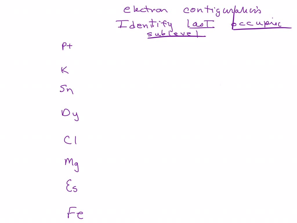SOLVED: When writing a complete electron configuration, you write the ...