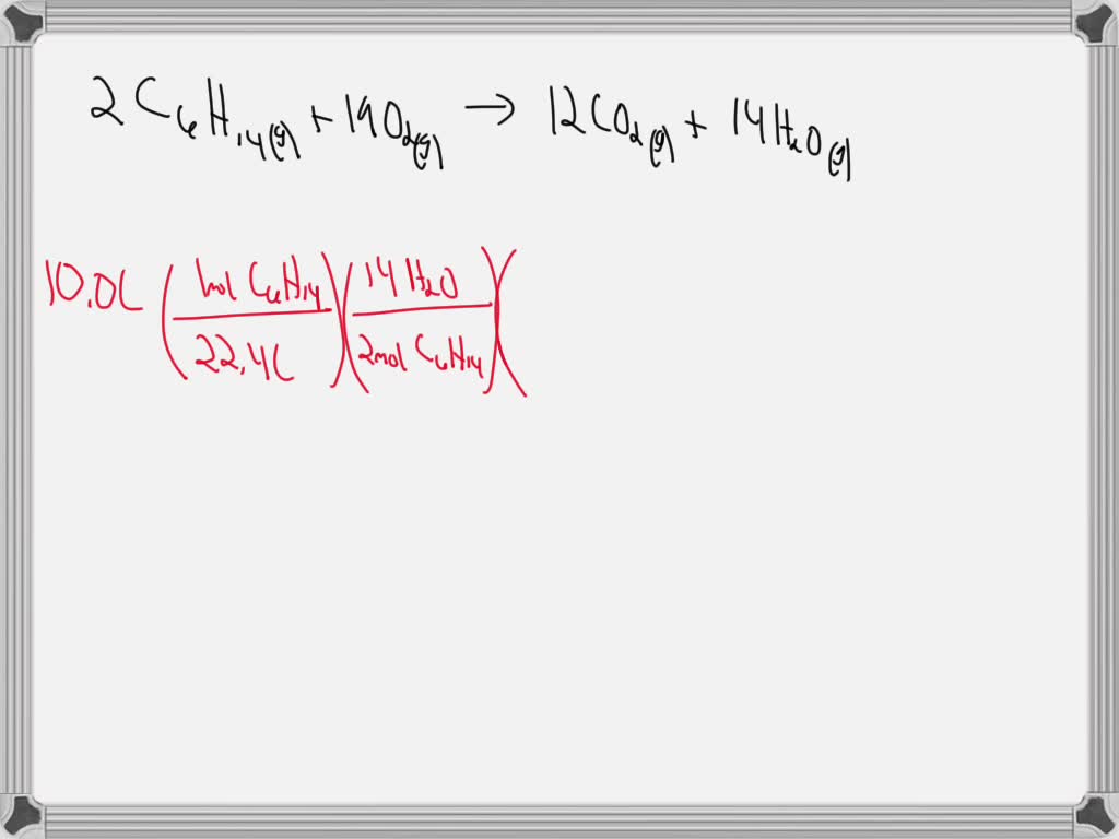 SOLVED: 1) Hexane combusts according to the following balanced equation ...