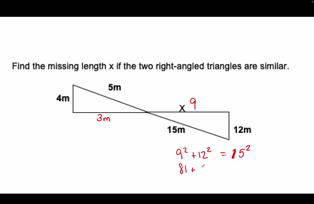 Solved Can Someone Help Me Thanks ️ Find The Missing Side Length Of The Triangle 12m 5m The