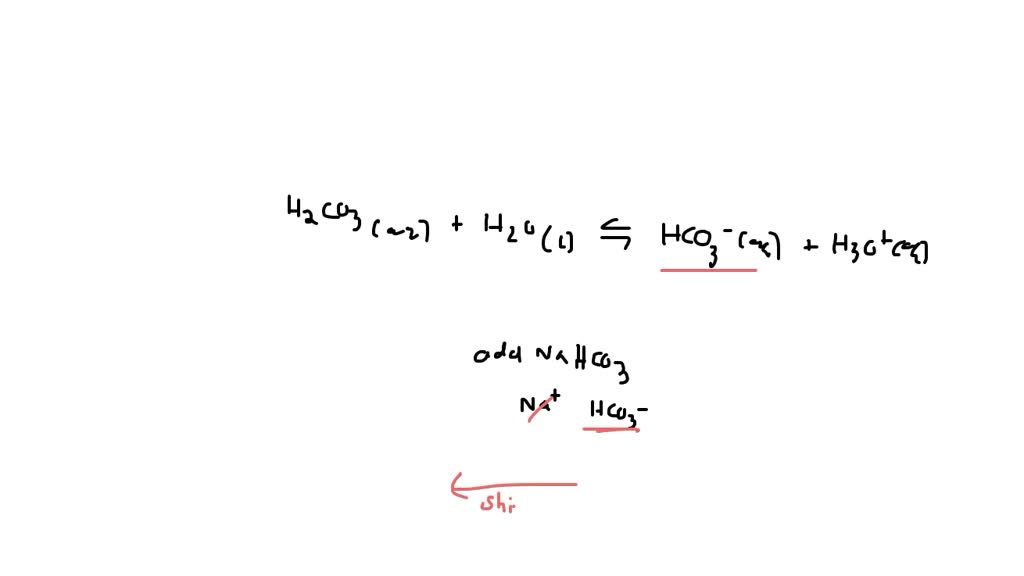 SOLVED: Consider the following acidic equilibrium: H2CO3 (aq) + H2O(l ...