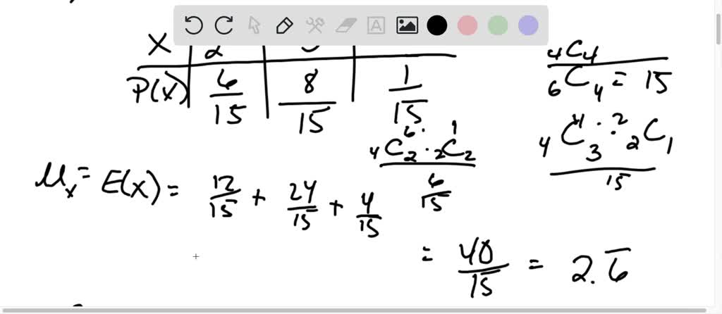 SOLVED: Calculate the expected value, the variance, and the standard deviation of the given ...