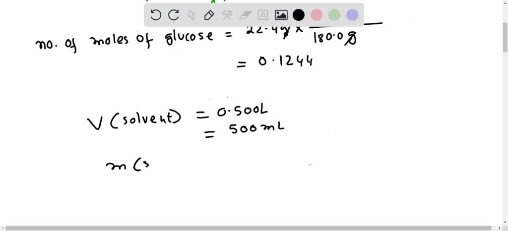 SOLVED: A glucose (C6H12O6) solution has a density of 1.170 g/mL at 23 ...