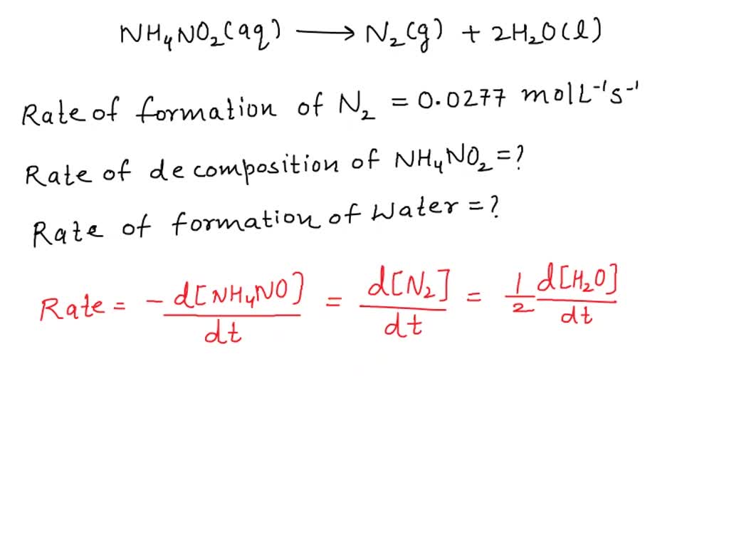 SOLVED: The decomposition of aqueous ammonium nitrite produces nitrogen ...