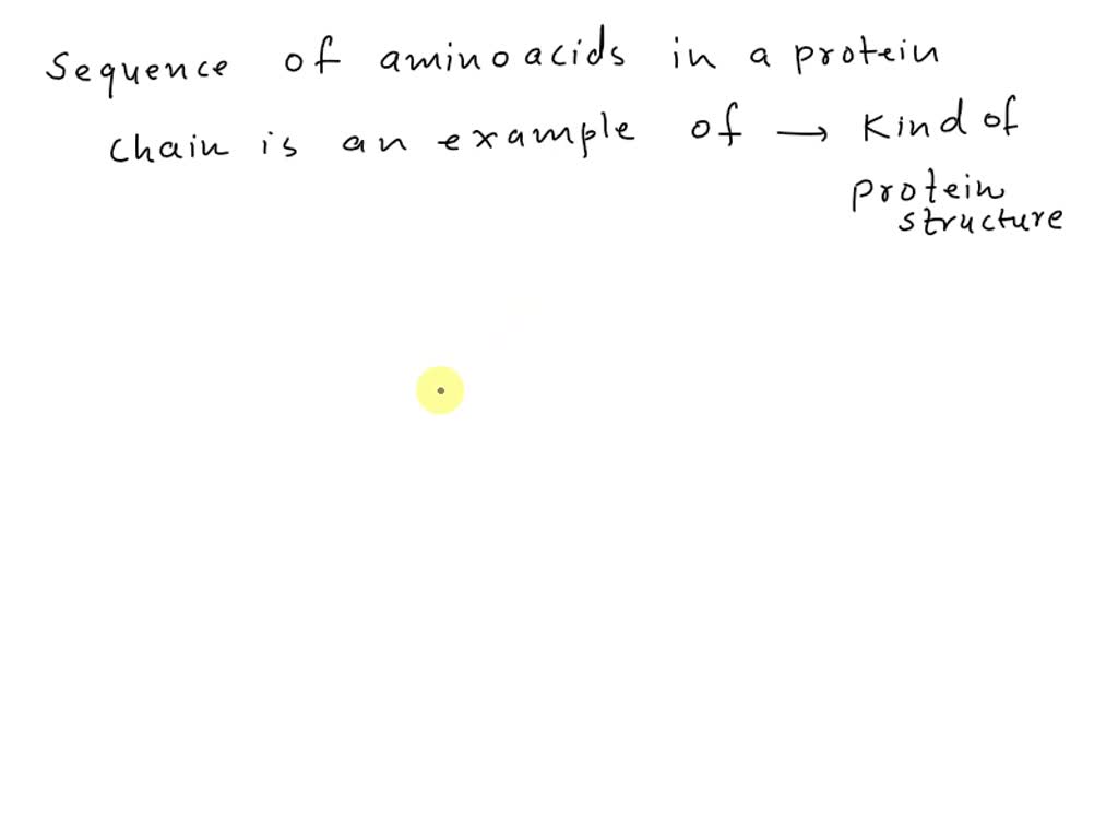 SOLVED: The sequence of amino acids in a protein chain is an example of ...